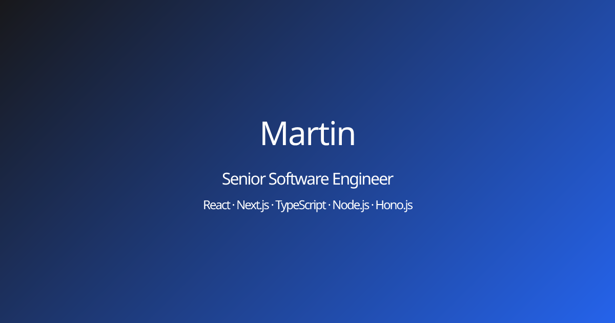 Martin - Senior Software Engineer